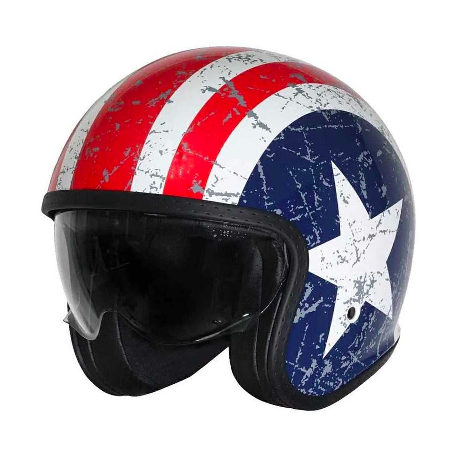 Origine Spirit Helmet Rebel Star White/Blue/Red Gloss – Tutto per la moto